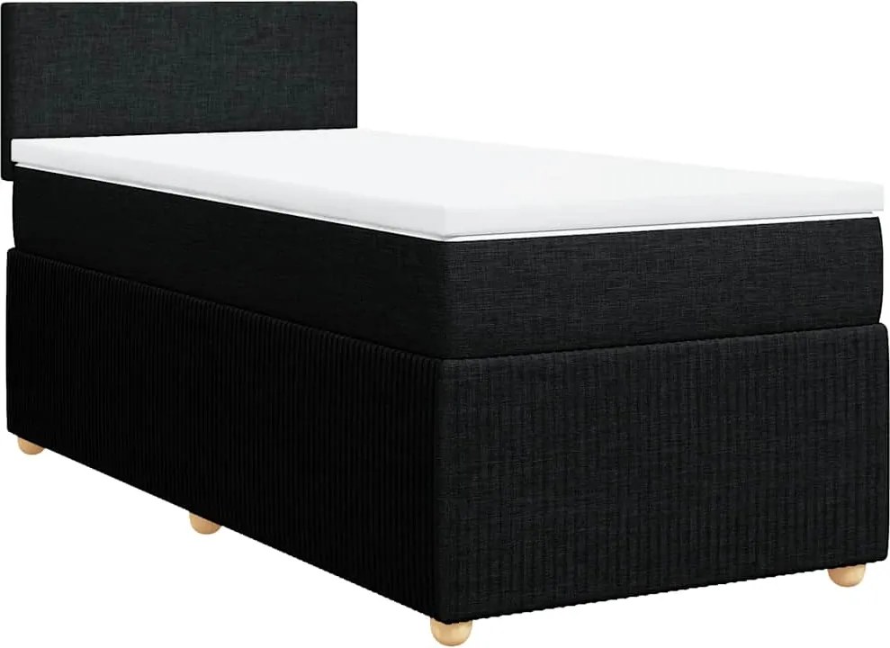 Box spring postel s matrací černá 90x200 cm textil 3289634