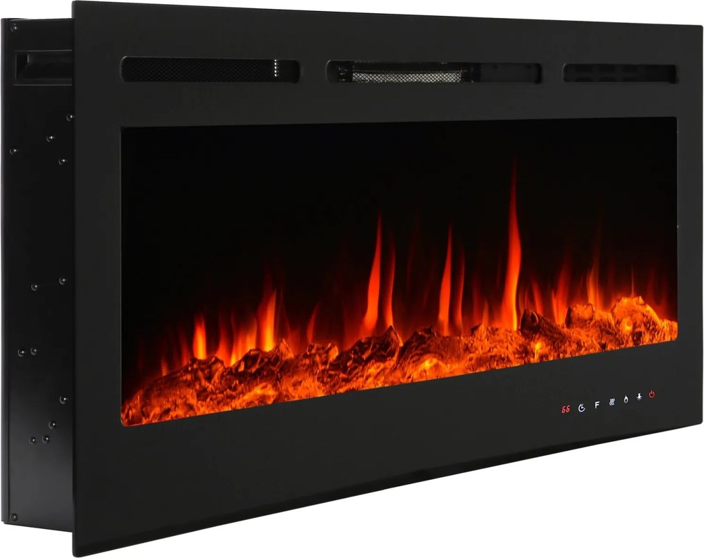 EL Fuego Elektrický krb Luzern černý, 900/1 800 W, 127 x 55 x 14 cm