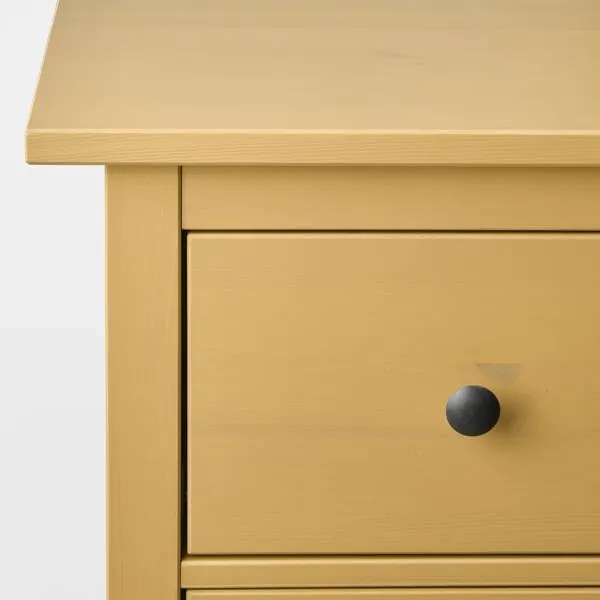 HEMNES Komoda se 3 zásuvkami, žluté mořidlo, 108x96 cm