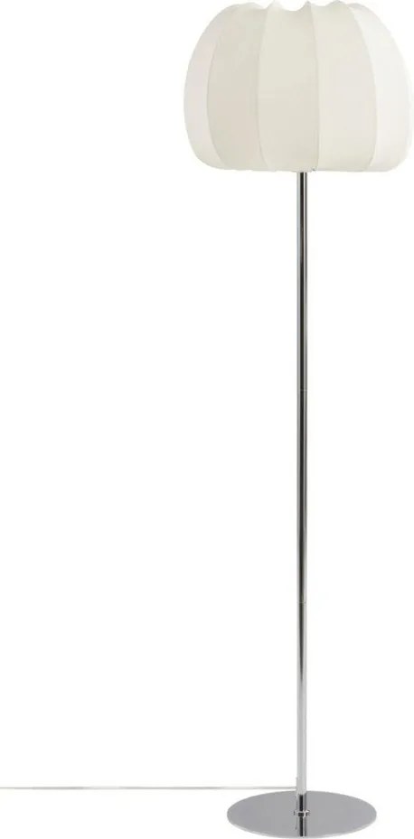 Bílá/v leskle stříbrné barvě látková stojací lampa (výška 150 cm) Pion – Jotex