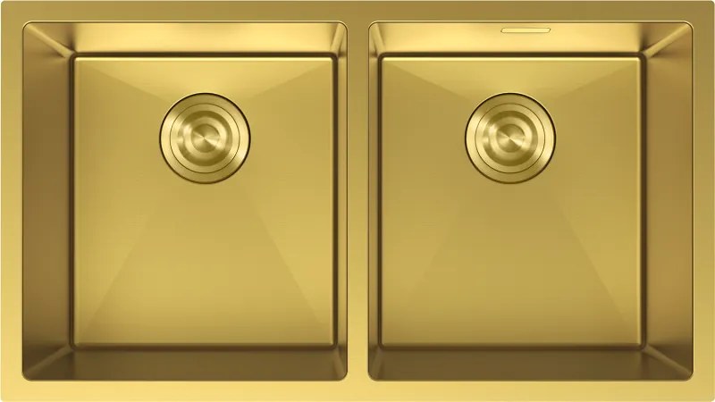 Mexen Binox, 2-komorový nerezový dřez 800 x 450 mm, broušená zlatá, 6421802000-55