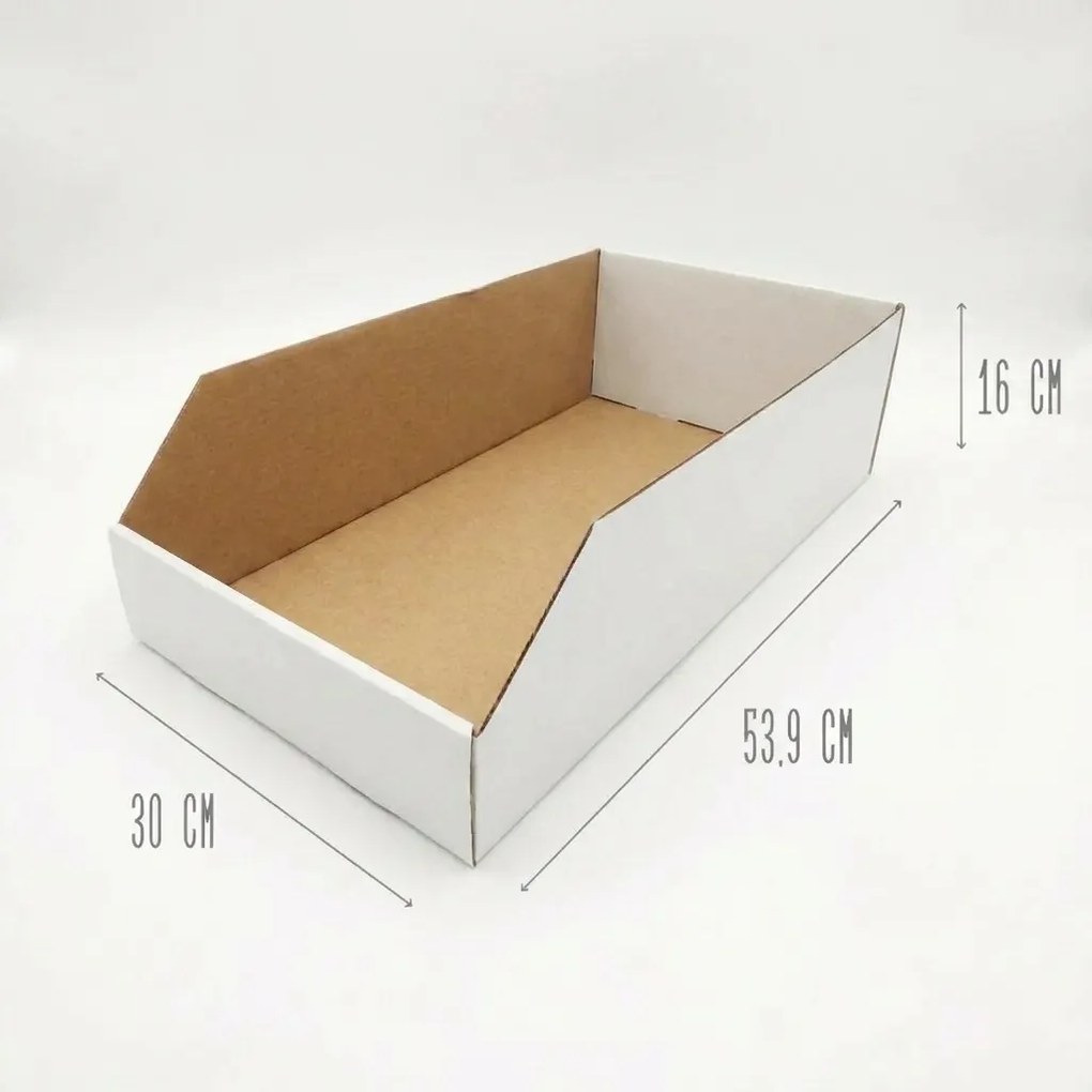 KARTON PAK Úložné boxy na oblečení, organizéry do skříně BÍLÝ KARTON 30 x 54 cm