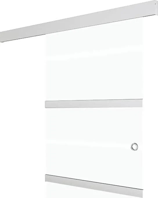 Posuvné dveře ESG sklo a hliník 76 x 212 cm stříbrné 288058