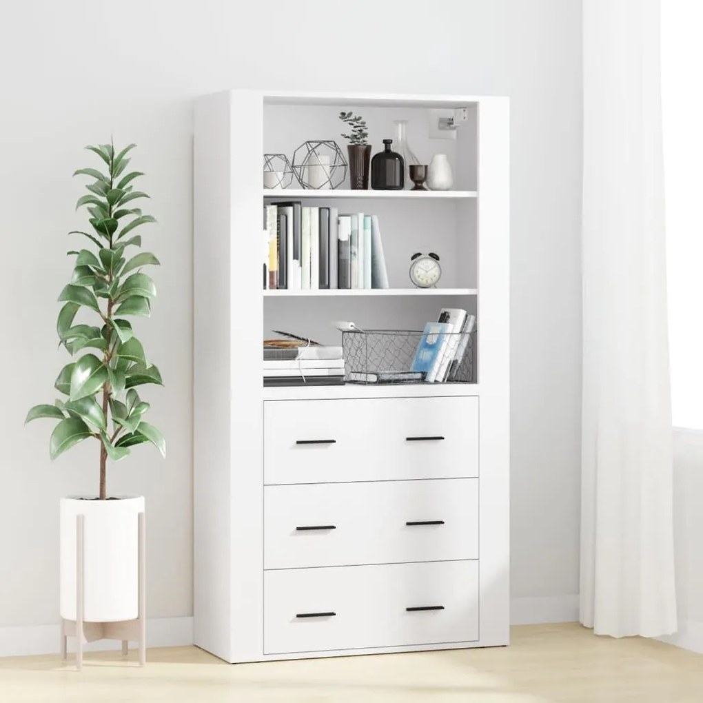 Skříň highboard bílá kompozitní dřevo 3185391