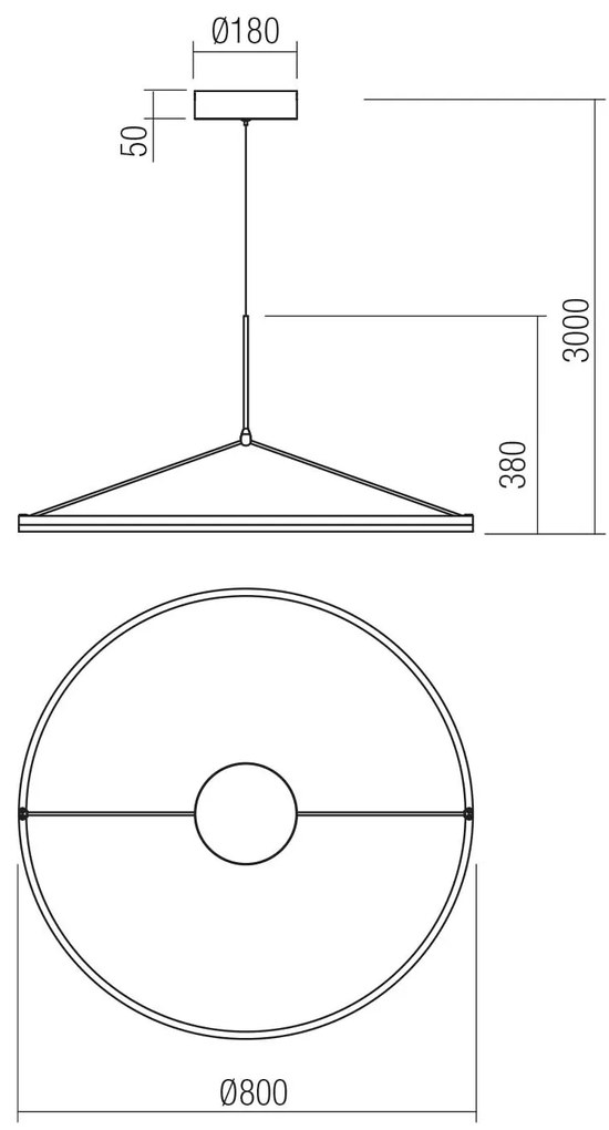 Světla a lustry REDO GROUP Redo Orbit 01-3841 světlo LED kruh 48W 3000K 80 cm černé