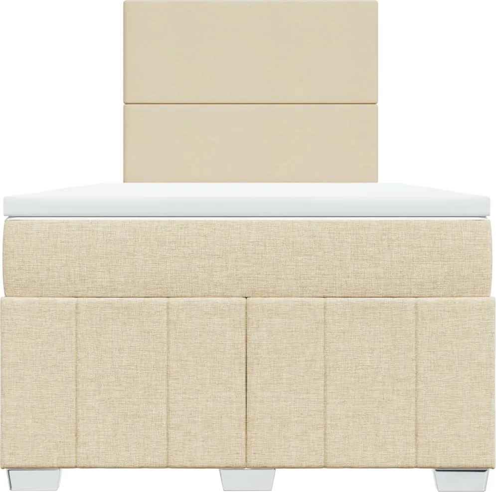 Box spring postel s matrací krémová 120x190 cm textil 3293905