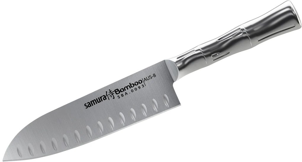 Kuchyňský nůž samura bamboo santoku nůž 14 cm
