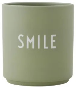 Hrnek s nápisem Smile, zelená Design Letters