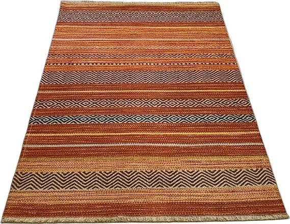 HU Vícebarevný moderní koberec Banco 1049 – oranžový Rozměr: 60x110 cm