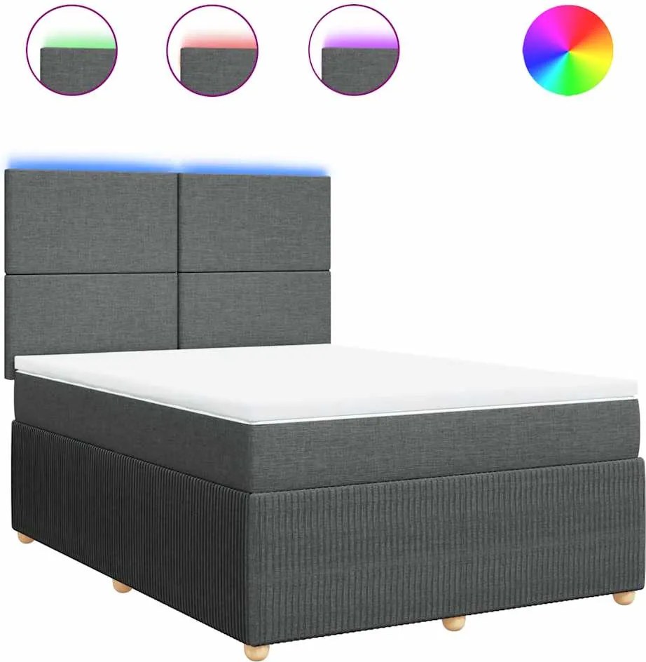 Box spring postel s matrací tmavě šedá 160x200 cm textil 3294401