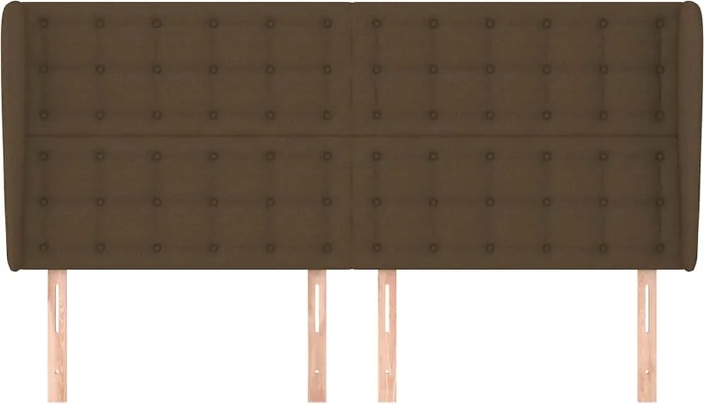 Čelo postele typu ušák tmavě hnědé 183x23x118/128 cm textil 3118407
