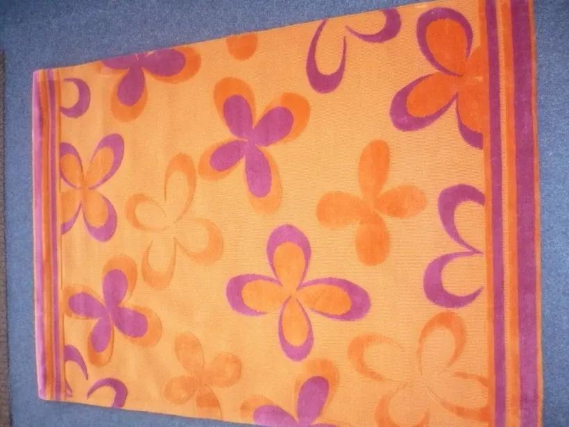 Velvet | Kusový koberec MCL kytky 140 x 200 cm - oranžový - 140x200 (cena za ks)
