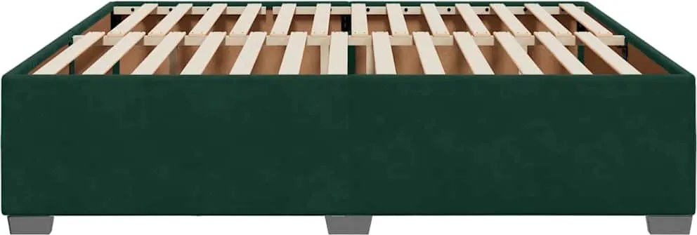 Rám postele bez matrace tmavě zelená 200 x 200 cm samet 3284658