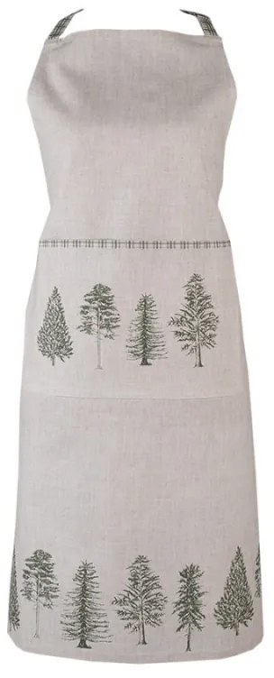 Bavlněná kuchyňská zástěra se vzorem jehličnatých stromů Natural Pine Trees – 70x85 cm