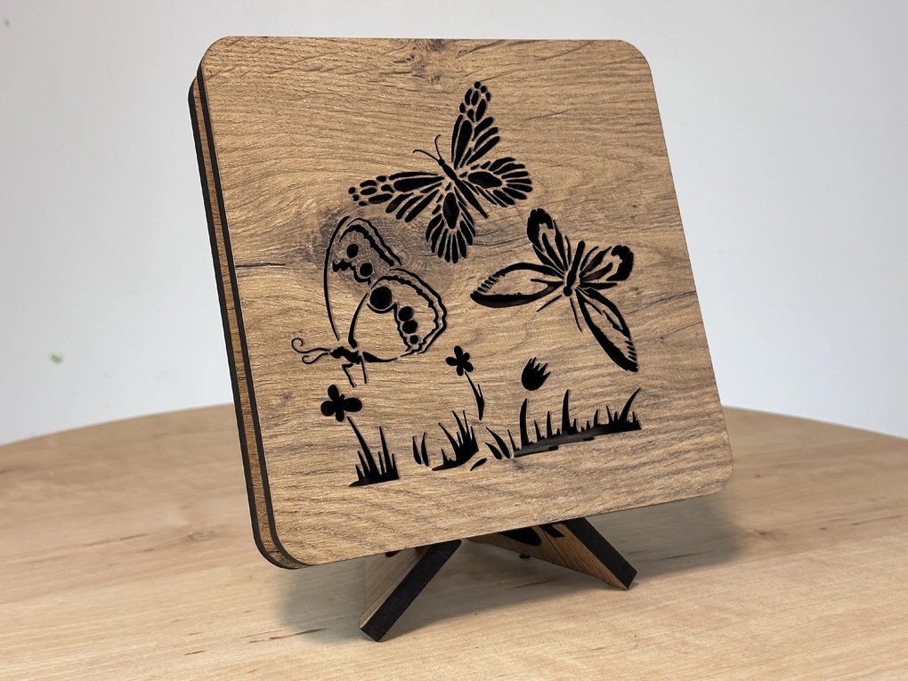 Li-Go "Motýli" lampa 19x19cm provedení povrchu: dub světlý