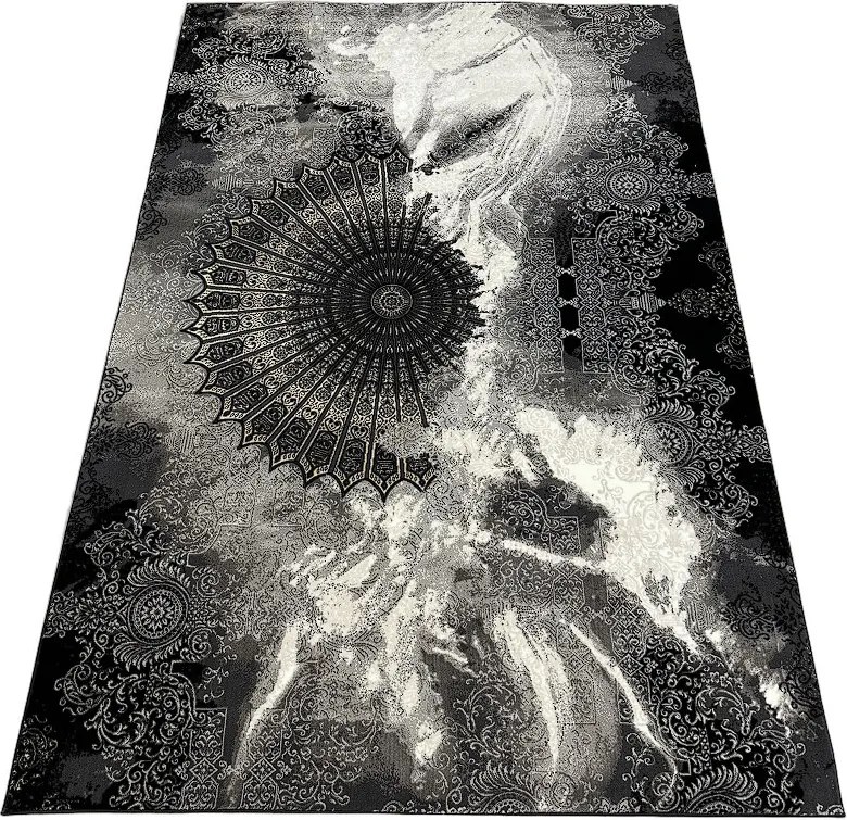 HU Černo-hnědý moderní koberec Glamour 27237-Siyach Rozměr: 60x110 cm