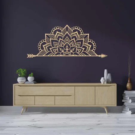 Dřevěná mandala na zeď – Elegantní dekorace na strnu | SENTOP PR0492