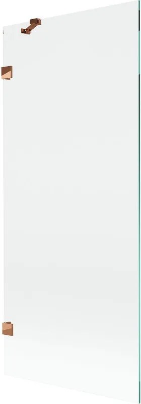 Mexen, Mexen Lunar 1-křídlová vanová zástěna 80 x 150 cm, transparentní, růžové zlato - 897-080-000-60-00