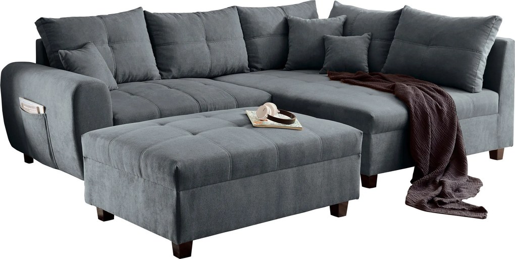XXXLutz ROHOVÁ SEDAČKA, textil, kompozitní dřevo, antracitová MID.YOU - Sedací soupravy - 002220035701