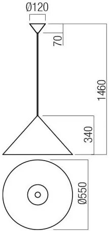 Redo group Redo Konos, olivově zelené kónické závěsné svítidlo 1xE27, průměr 55cm