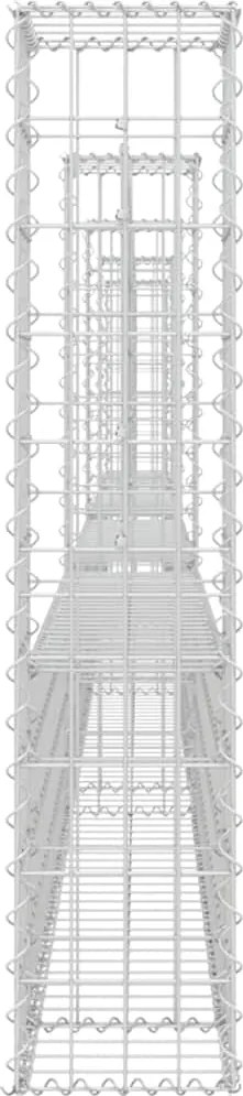 Gabionový koš ve tvaru U s 5 sloupky železo 500 x 20 x 100 cm 151278