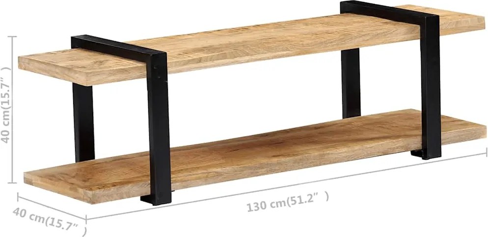 TV stolek 130 x 40 x 40 cm masivní mangovníkové dřevo 247883