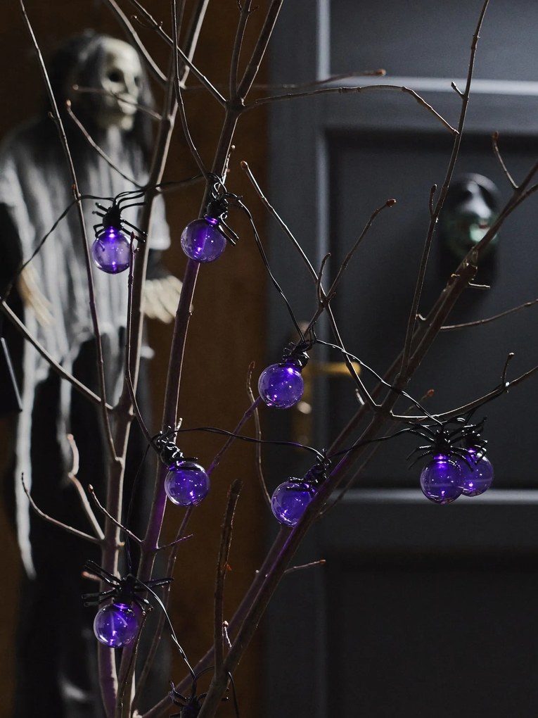 Sinsay - Halloweenská LED girlanda s motivem pavouků - černá