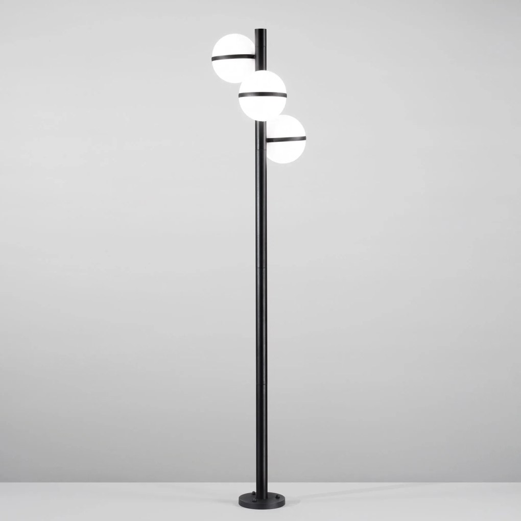 FAN LANT-ORBIT/P3 Sloupkové svítidlo PALO ORBIT černá, 3xE27, IP44, 220,5 x 44,5 cm - FANEUROPE