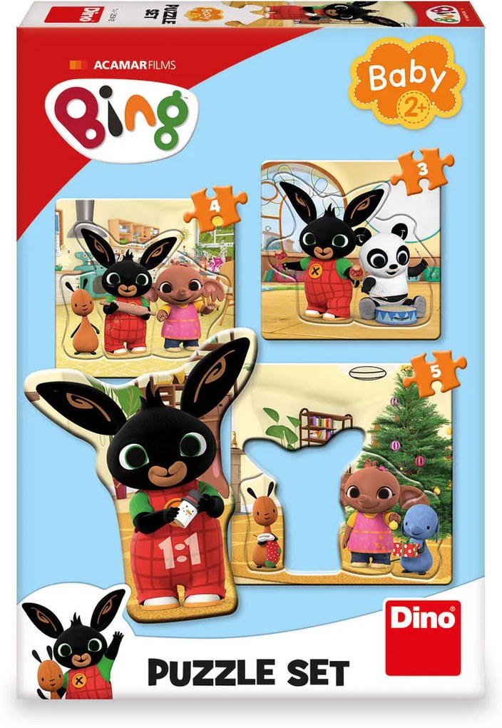 DINO Baby puzzle 12 dílků Bing a kamarádi 18x18cm skládačka 3v1 velké dílky dn325142
