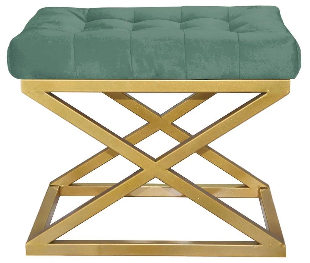 Atelier del Sofa Taburet Capraz - Gold, Green v2, Zlatá, Zelená