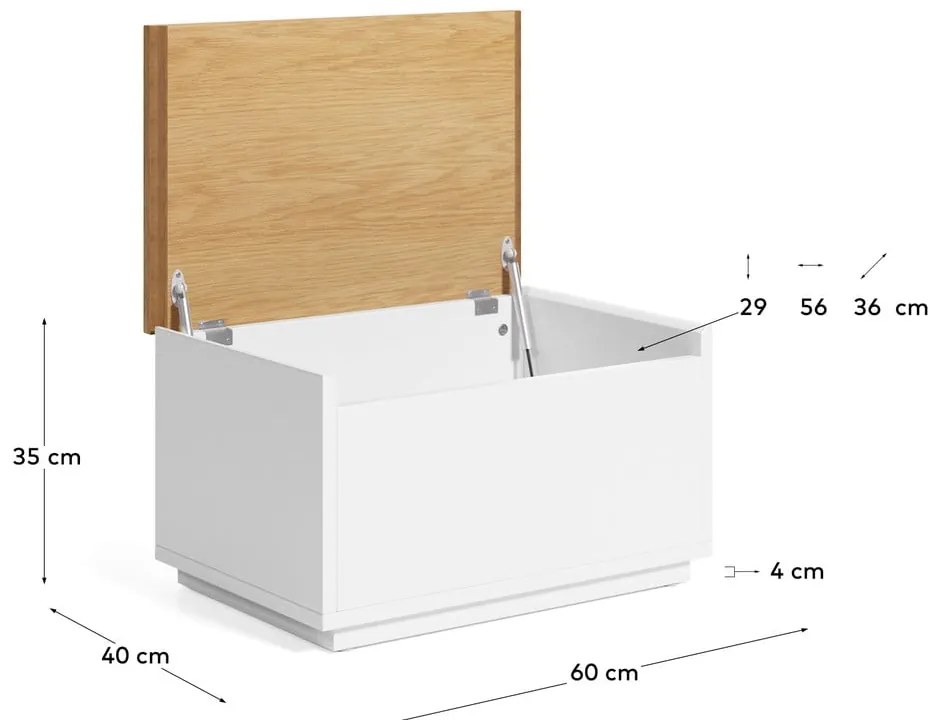 Truhla v dekoru dubu v přírodní barvě 60x35 cm Abilen – Kave Home