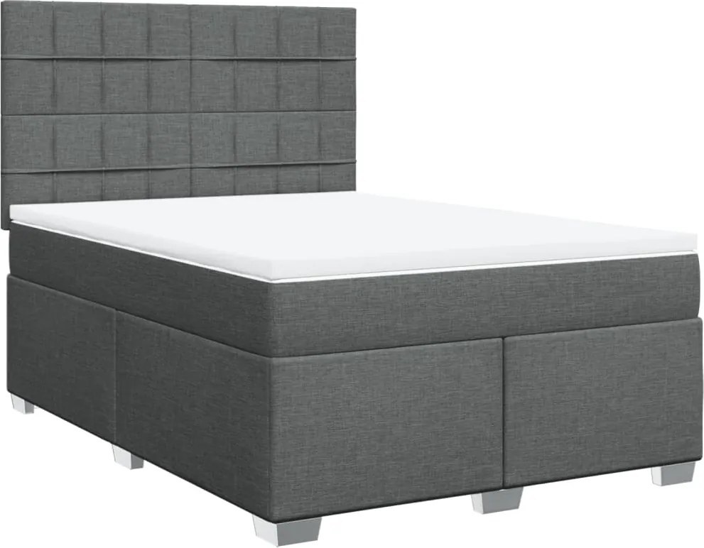 Box spring postel s matrací tmavě šedý 140 x 190 cm textil 3290484
