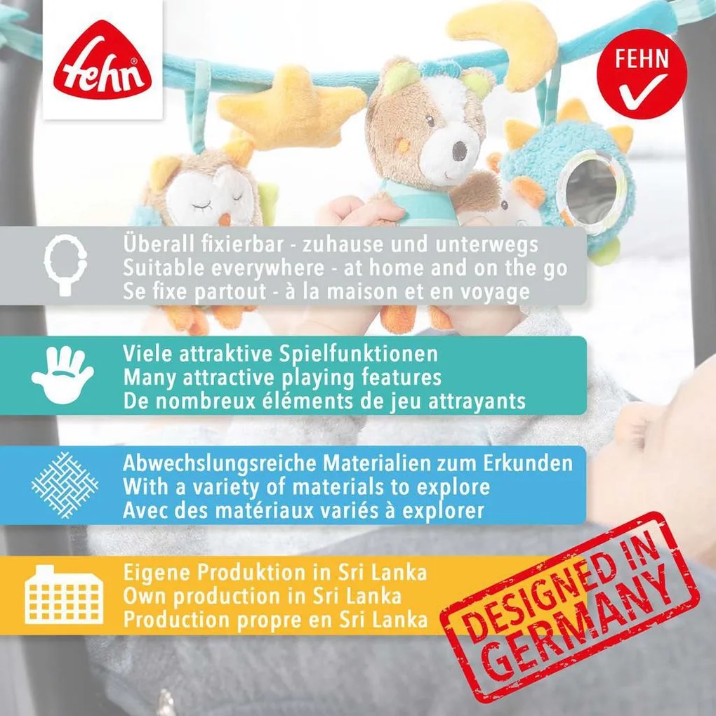 BABY FEHN Řetěz na kočárek plameňák, Pink Baby Fehn