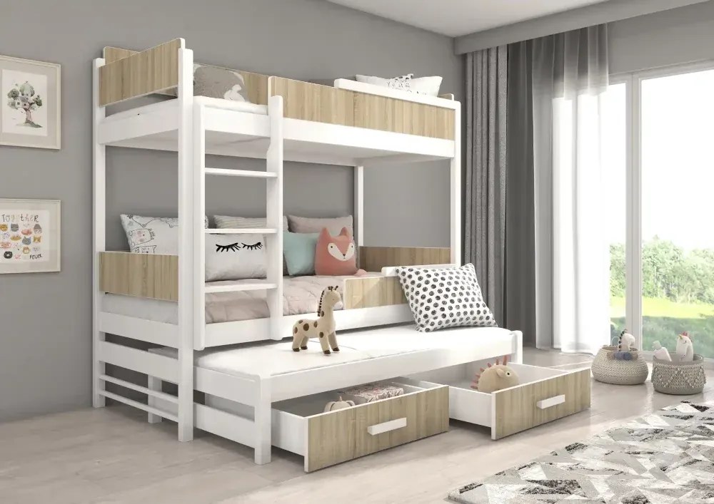 Patrová třílůžková postel QUEEN 180x80