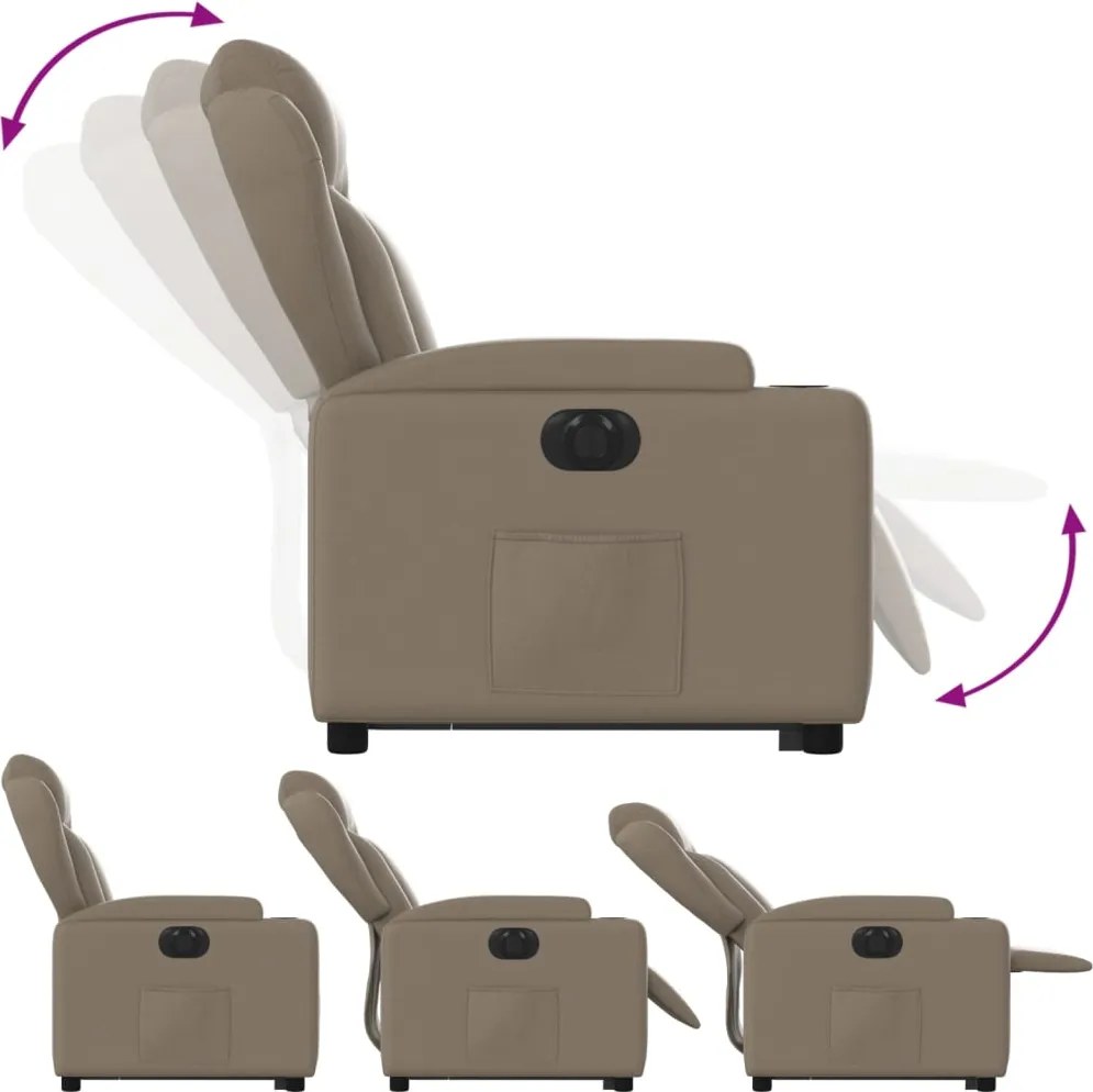 Elektrické zvedací polohovací křeslo cappuccino umělá kůže 3204564