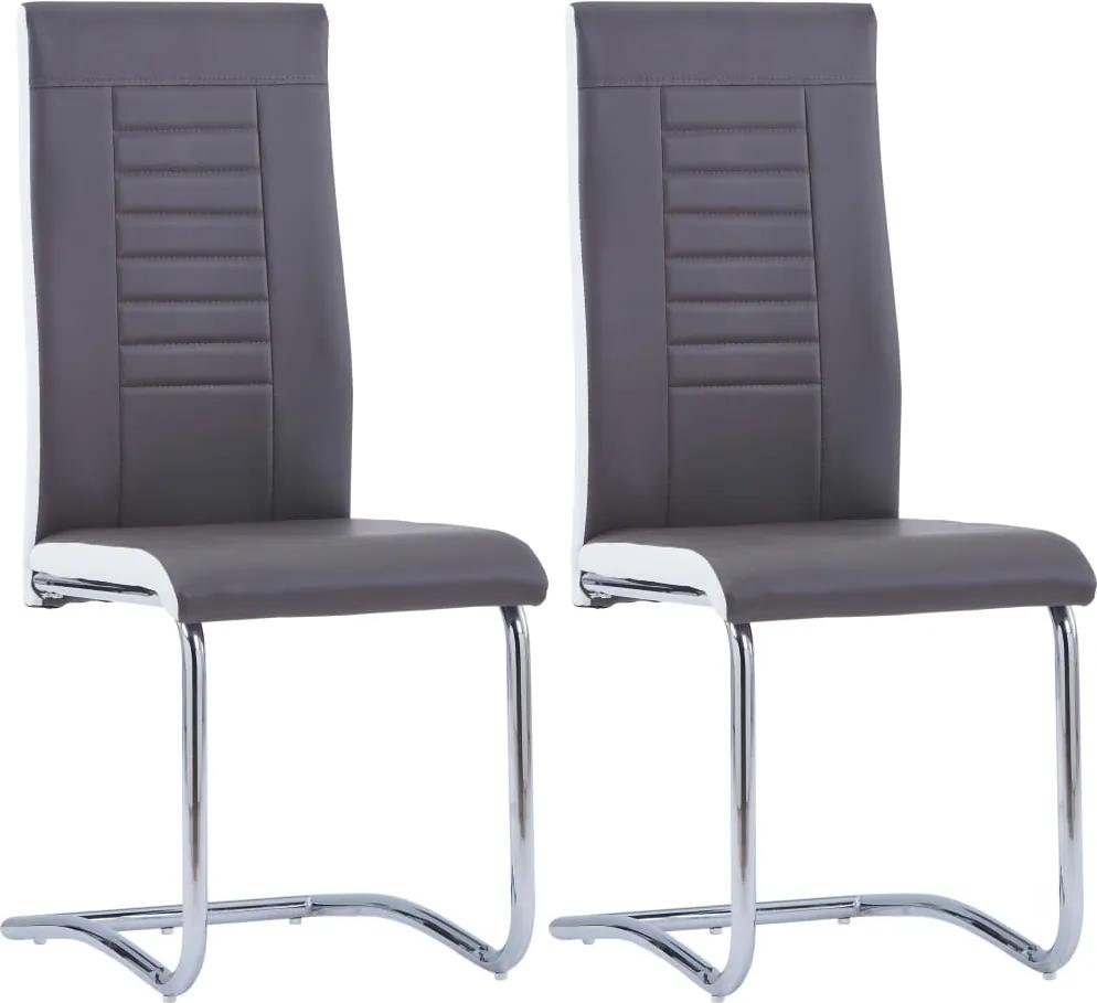 Jídelní židle Allens - 2 ks - umělá kůže | šedé