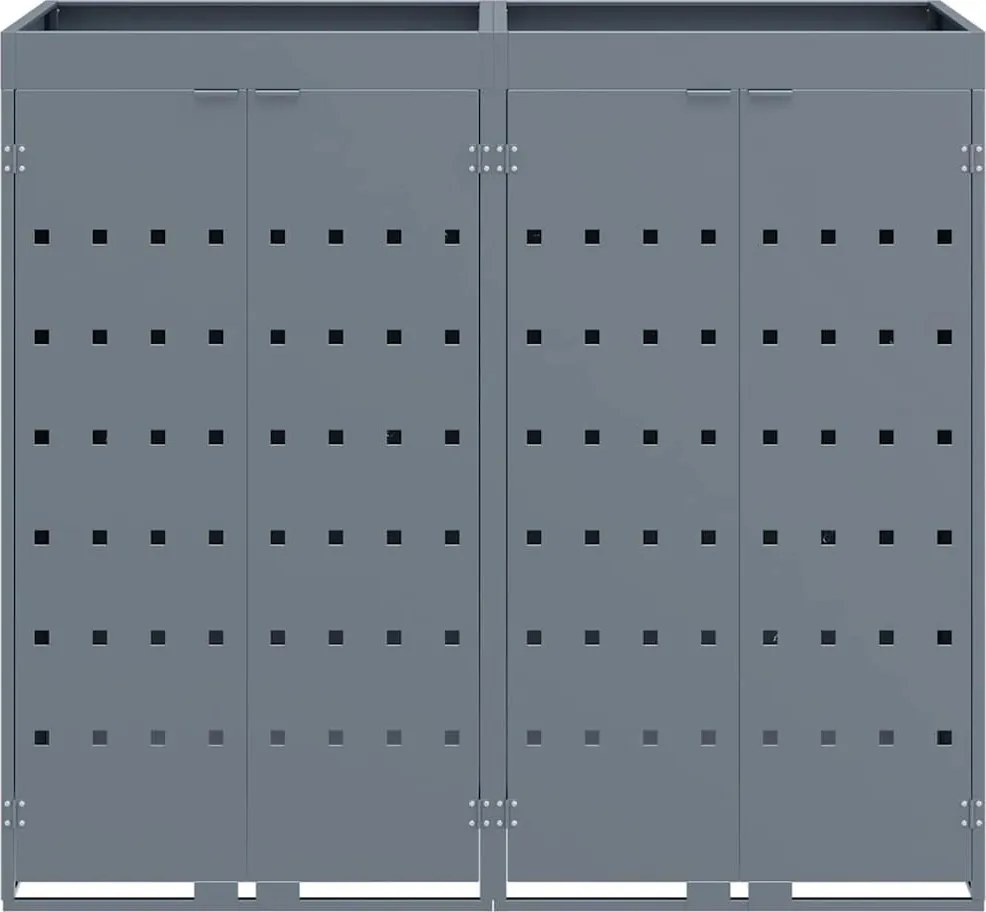 vidaXL Úložný box na 2 popelnice Světle šedá 136 x 77,5 x 121,5 cm [3394748]