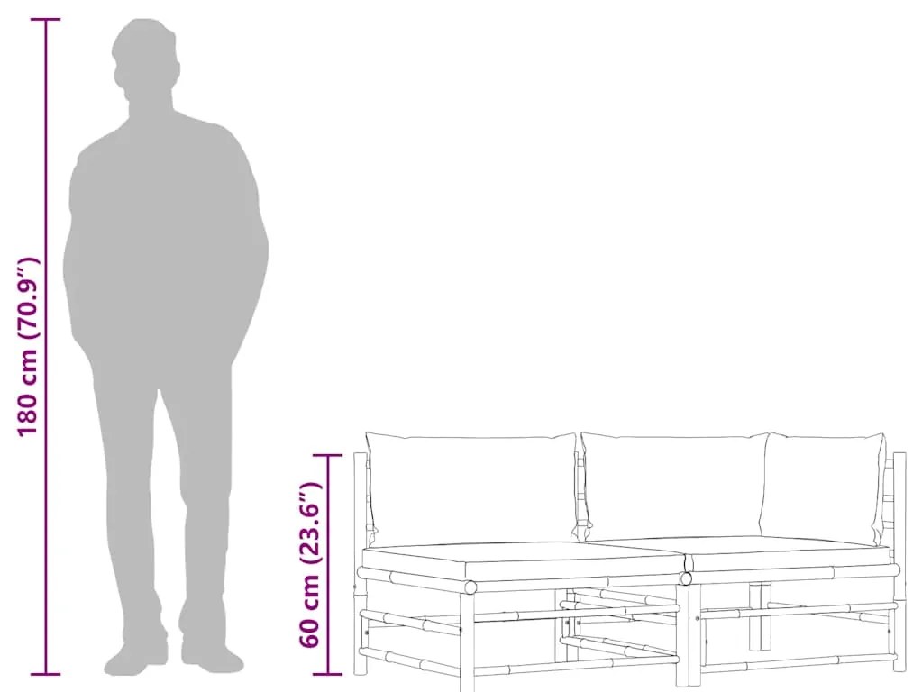 vidaXL Marketos 2dílná zahradní sedací souprava + krémově bílé podušky