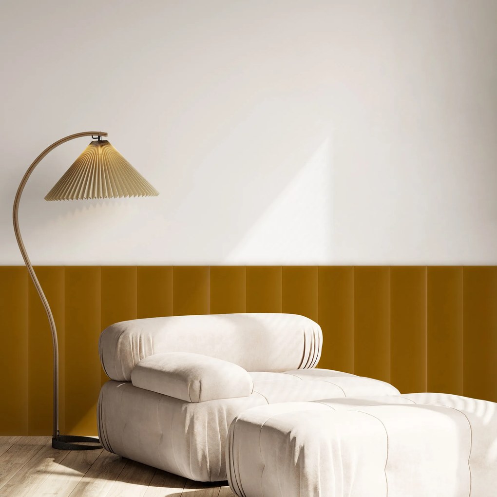 Sametový čalouněný panel - Obdélník - 60x15cm Farba: Medově žlutá