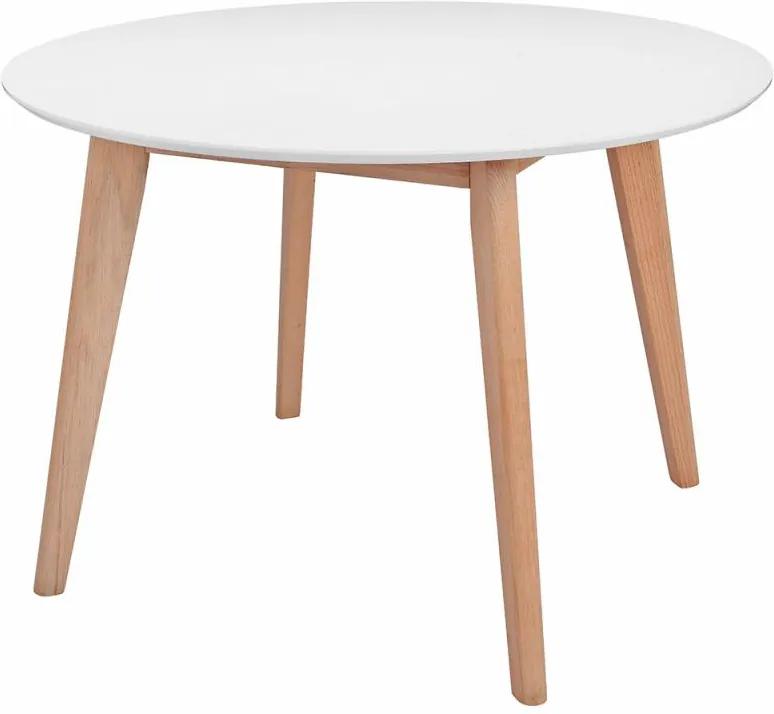 Danish style Jídelní stůl kulatý Milenium, 110 cm, bílá/dub, bílá / dub 5384