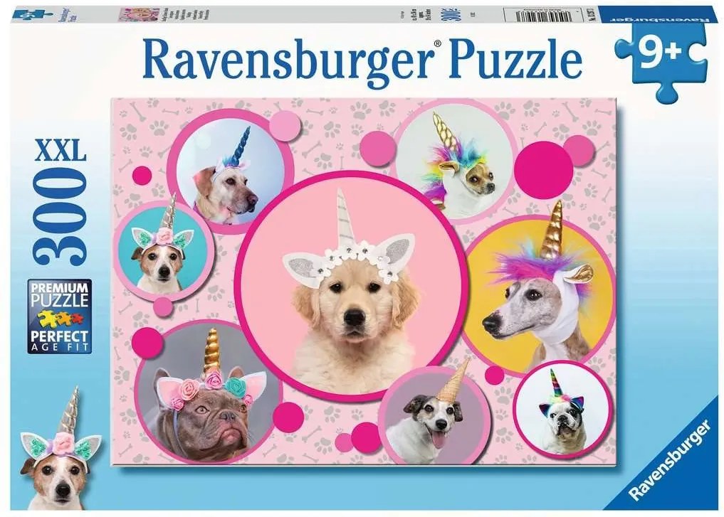 Ravensburger puzzle roztomilí psí jednorožci xxl 300 dílků