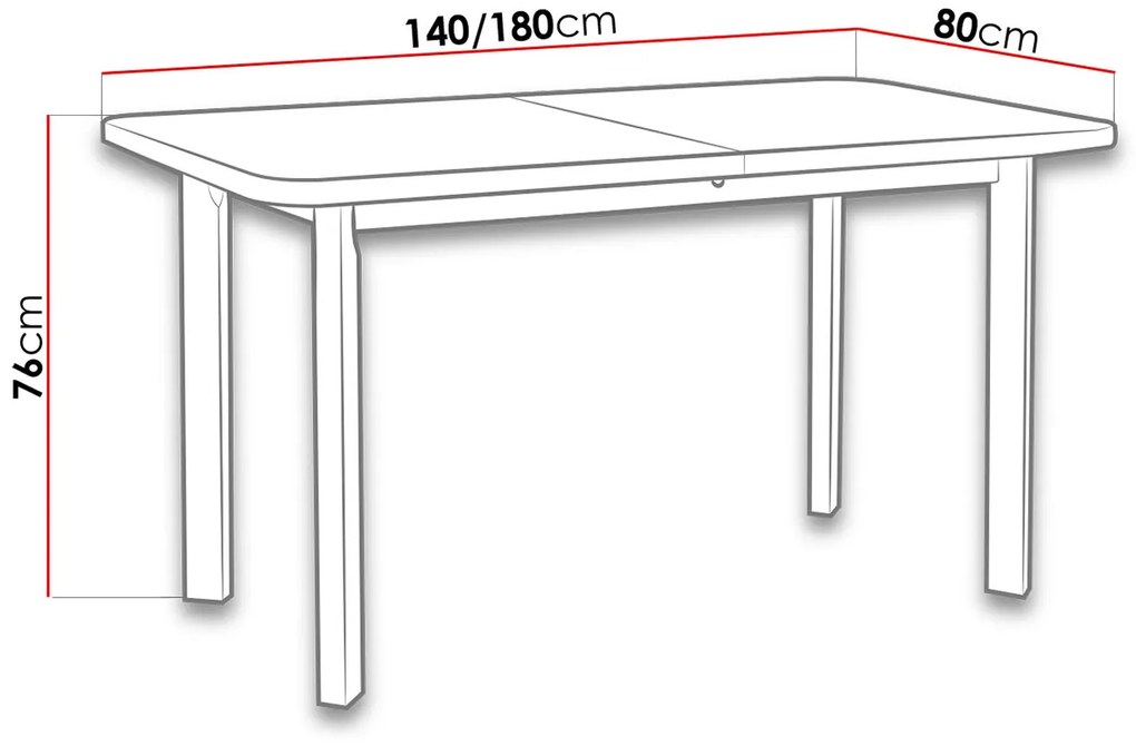 Jídelní rozkládací stůl 140x80 cm BANGS 10 - bílý