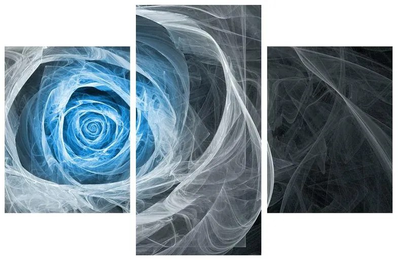Abstraktní obraz modré růže (90x60 cm)