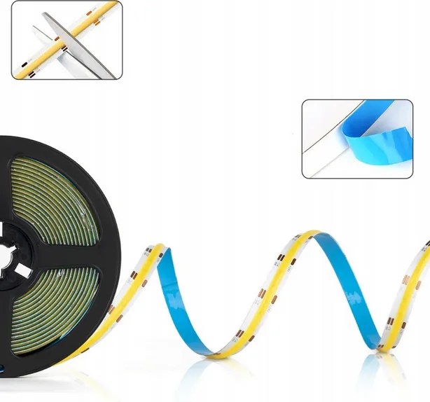BERGE LED pásek COB Neon 24V - 480D - 9W/m - IP20 - 990lm - 1m - studená barva