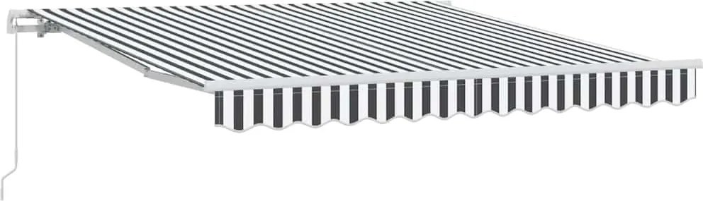 Ručně zatahovací markýza antracitová a bílá 300 x 250 cm 3216038