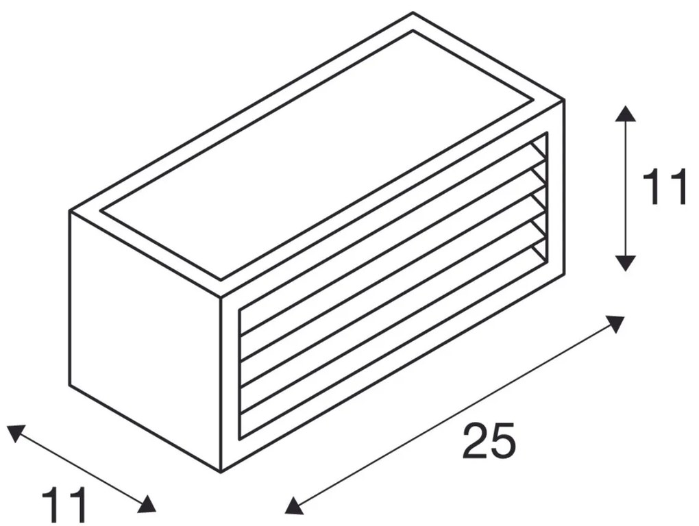 SLV 232491 Box_L, venkovní nástěnné bílé svítidlo, 1xE27 max.18W, šířka 25cm, IP54