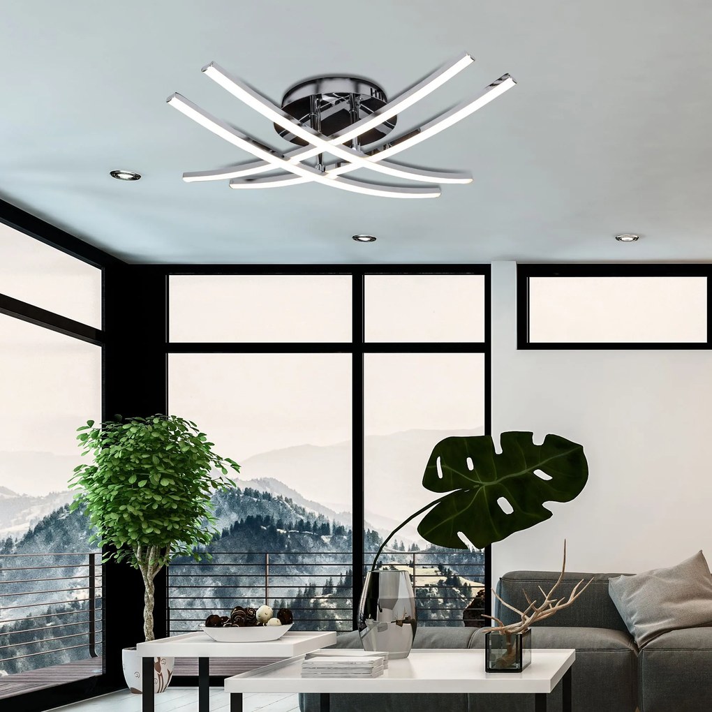 Toolight - Moderní LED stropní svítidlo APP398-C, chromová, OSW-06914