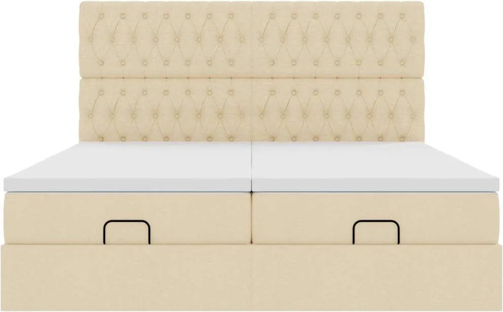 Osmanský rám postele s matrací krémová 180x200cm textil 3313718