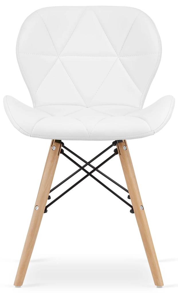 Bílá židle LAGO z eko kůže