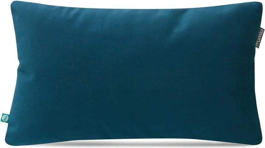 Modrý povlak na polštář Mumla Velour, 30 x 50 cm